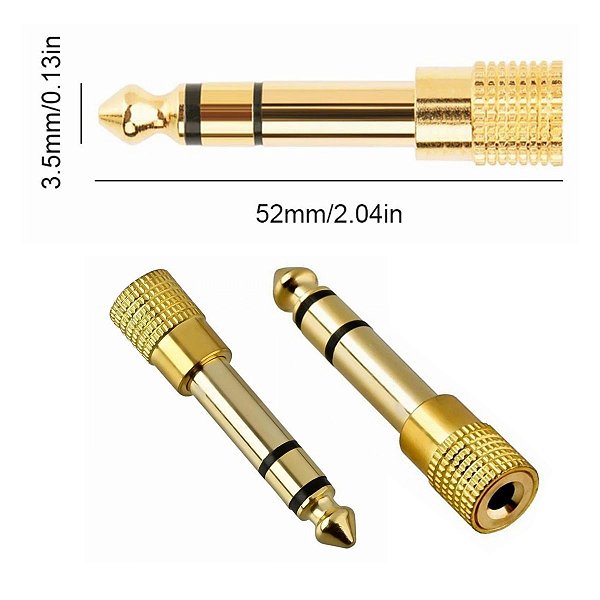 Adaptador P10 Macho 6,5mm Para P2 Fêmea 3,5mm Plug Conector Conversor ...