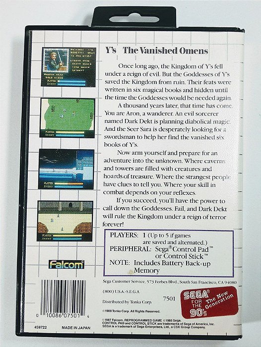 Jogo YS The Vanished Omens - Master System - Sebo dos Games - Games ...