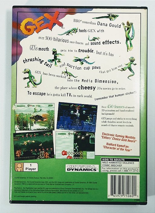 Jogo GEX Original - PS1 ONE - Sebo dos Games - Games Antigos e Usados dos Atari ao PS...