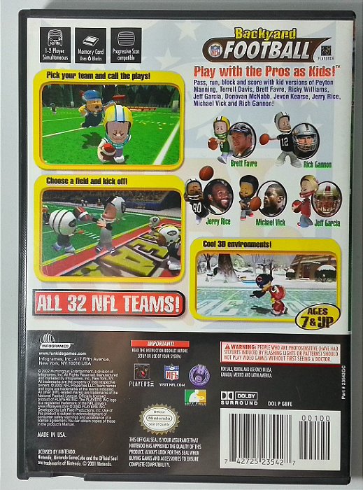 Backyard Football Original - GC - Sebo dos Games - Games Antigos e ...