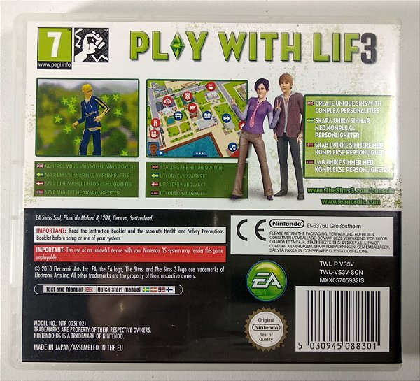 The Sims 3 Original [EUROPEU] - DS - Sebo dos Games - Games Antigos e ...
