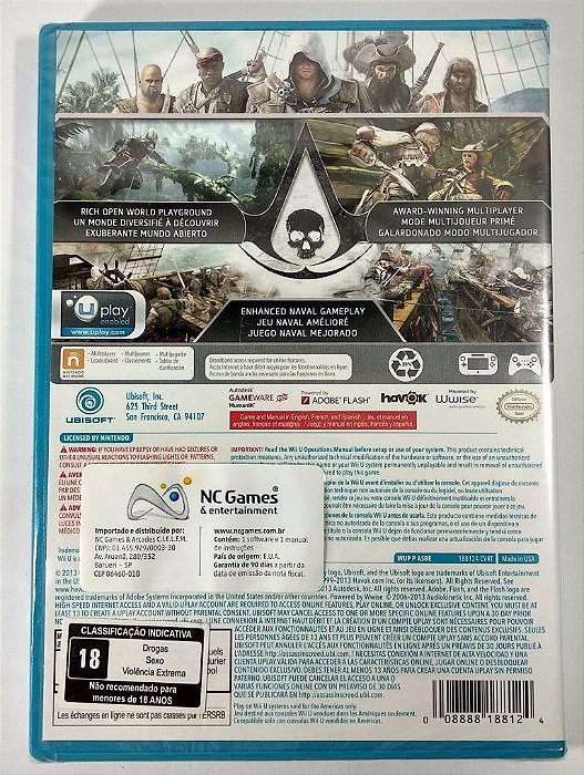 Assassins Creed Iv Black Flag Original Lacrado Wii U Sebo Dos Games Games Antigos E