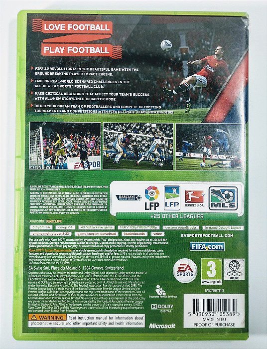 Fifa 12 [EUROPEU] - Xbox 360 - Sebo dos Games - Games Antigos e Usados dos Atari ao PS...