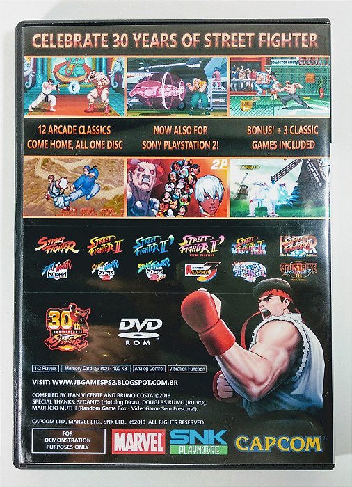Street Fighter 30° Anniversary Collection [REPRO-PACTH] - PS2 - Sebo ...