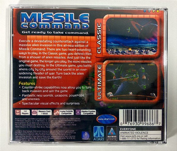 Missile Command Original - PS1 ONE - Sebo dos Games - Games Antigos e ...