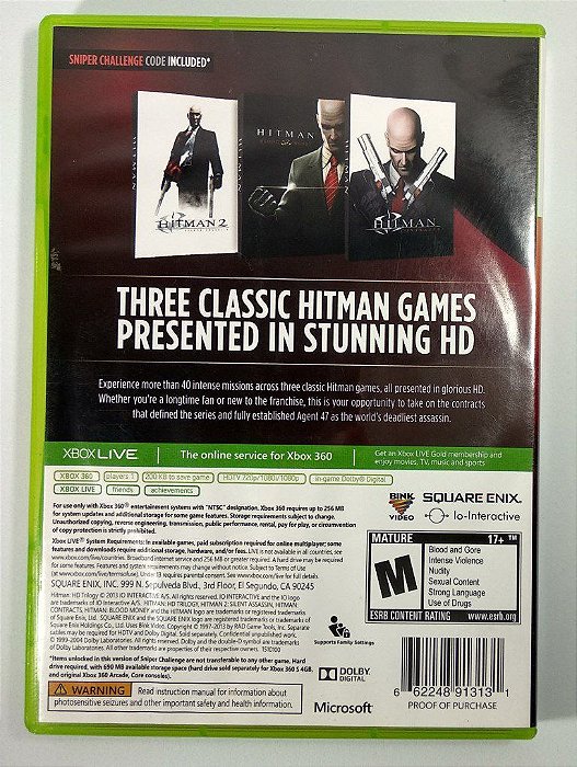 Hitman HD Trilogy - Xbox 360 - Sebo dos Games - Games Antigos e Usados ...