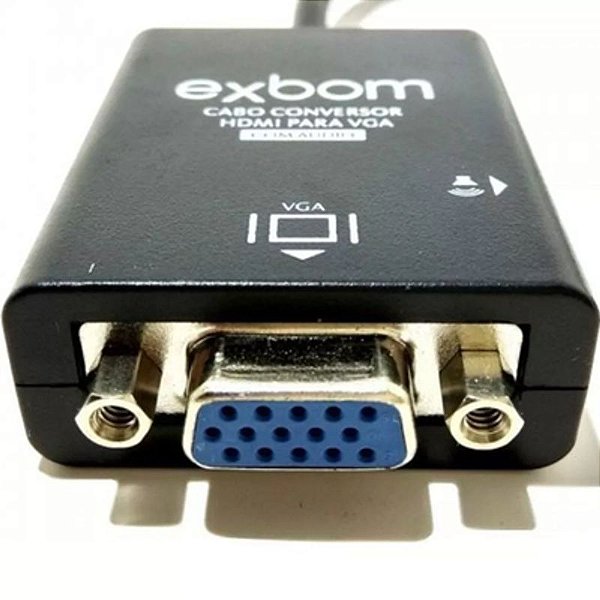 Conversor HDMI para VGA com Áudio P2 Exbom Full HD - Ampla Cabos Network