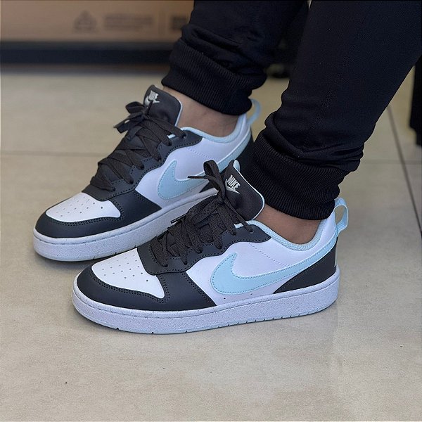 Tênis Nike Court Borough Low Recraft - Glacier + Blue white ...