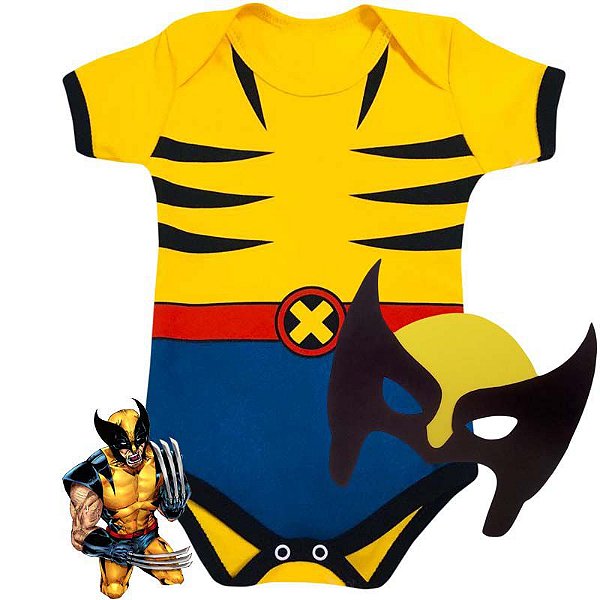 Kit Body Bebê Wolverine com Máscara | Baby Dress - Baby Dress - Loja ...
