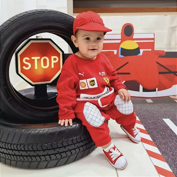 Kit Macacão Bebê Fórmula 1 Scuderia Ferrari e Tênis Branco | Baby Dres ...