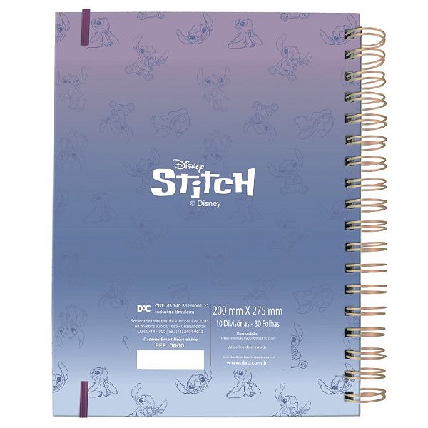 CADERNO SMART UNIVERSITÁRIO LILO & STITCH S/A - Planet Paper Papelaria