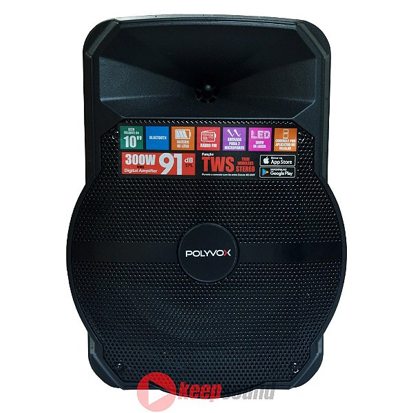 Caixa Ativa Com Bateria 300W 10 polegadas XC-510T - POLYVOX - KEEPSOUND - Loja de Equipamentos ...