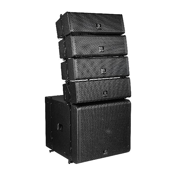 Kit Line Array 1200W Células + Subwoofer MK-LA15SWA + MK-LA4.5P MakPro ...