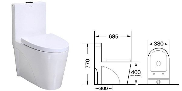 VASO SANITÁRIO MONOBLOCO BRANCO HB-V8018 - Pastilhart - Referência em ...