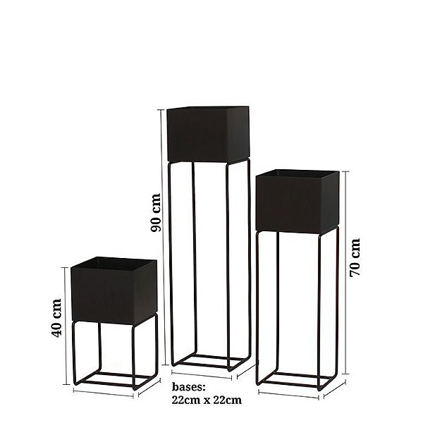 Trio Cachepot para Plantas - Os Ferreiros - Serralheria HandMade