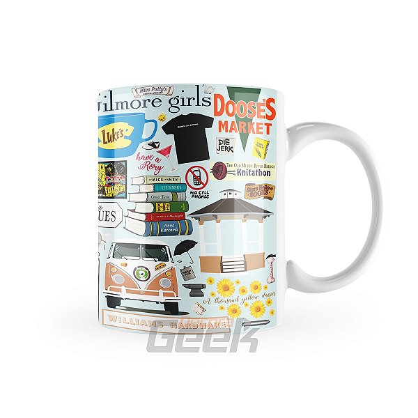 ⭐ Caneca Gilmore Girls Símbolos e Referencias Mod 2 | Decora Geek - Decora Geek