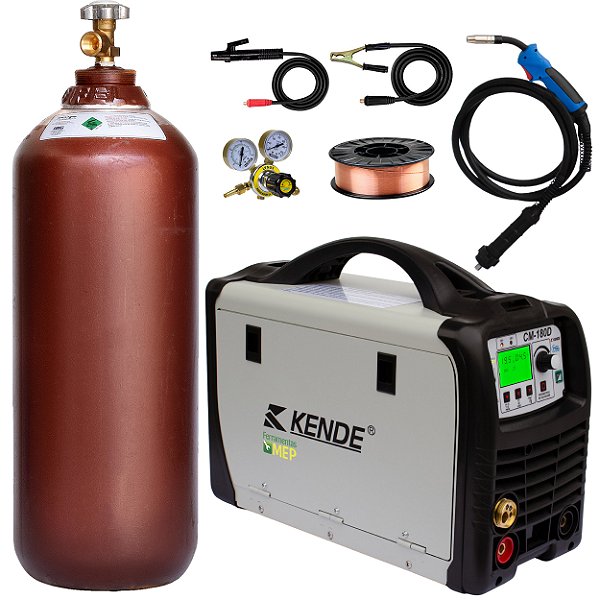 Inversor Solda Mig Tig Eletrodo Kende Cm-180D 180a 110 220v Completa Cilindro 4m³ Arame 5kg ...