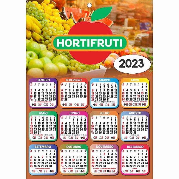 CALENDÁRIO PAREDE, 1000 unid., 250gr, com furo, 15x18 cm - Gráfica Arte ...
