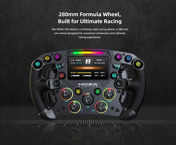 VOLANTE MOZA RACING F-SR FÓRMULA COM DISPLAY - O Rei dos Simuladores!!