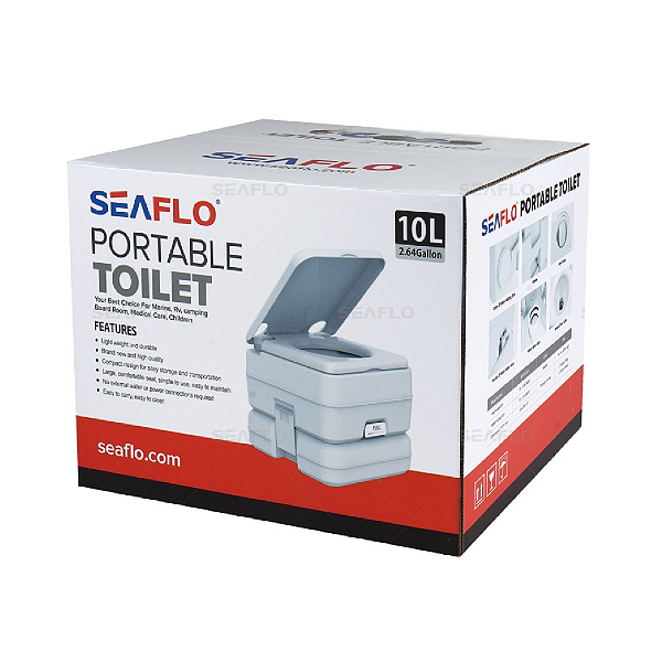 Vaso Sanitário Químico Portátil SEAFLO 10L - BacaNáutica - Sua loja Náutica