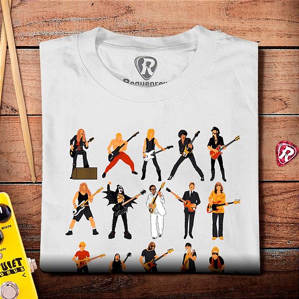 Camiseta Baixistas do rock | 100% Algodão - Roquenrou | Estampado na Veia!