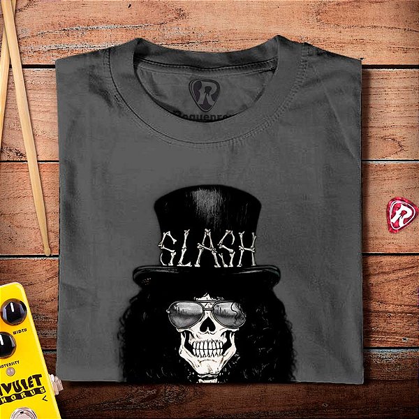 Camiseta Slash Caveira Cinza | 100% Algodão - Roquenrou | Estampado na ...