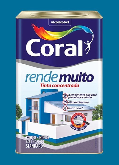Tinta Látex Acrílico Fosco Coral Rende Muito 18L - Azul Profundo ...