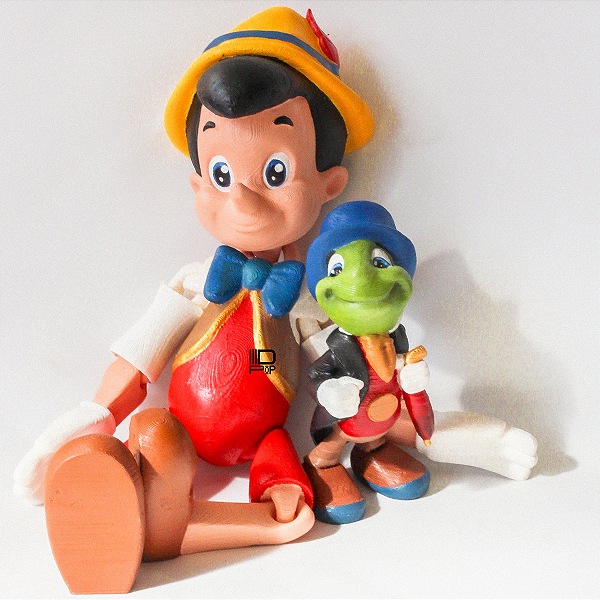 Boneco Pinóquio articulado - figura Pinocchio impressão 3D - 3d pop