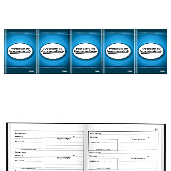 Caderno Livro De Protocolo De Correspondência Kit 5 - Loja virtual Redomma Caderno Livro De Protocolo De Correspondência Kit 5 - Loja virtual Redomma