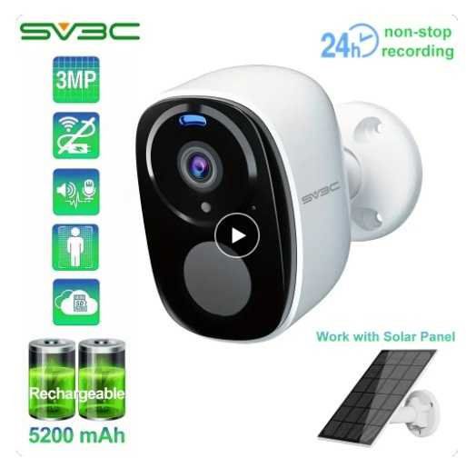 Câmera de segurança energia solar 2k sv3c wifi bateria - Casa da Segurança