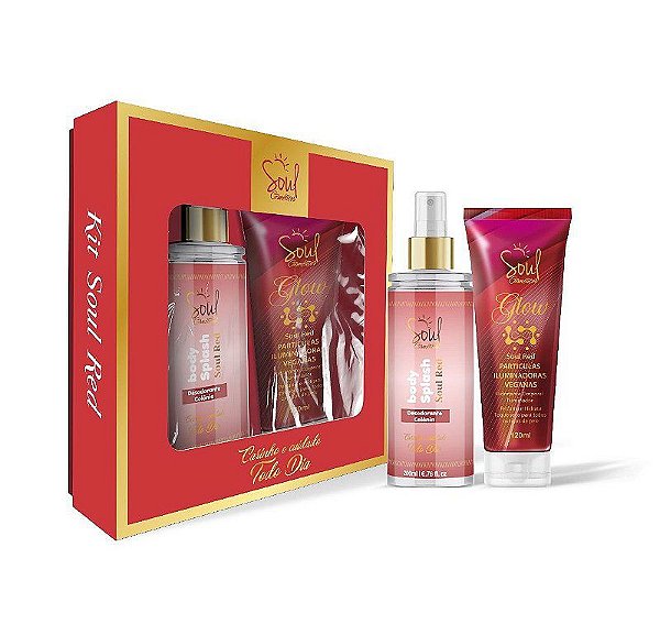Kit Body Splash + Glow Iluminador Red - Soul Cosmeticos - Make Lovely