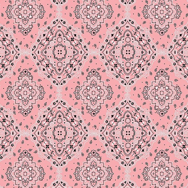 Tecido Gabardine Estampa Digital - Bandana rose - Estampas Digital