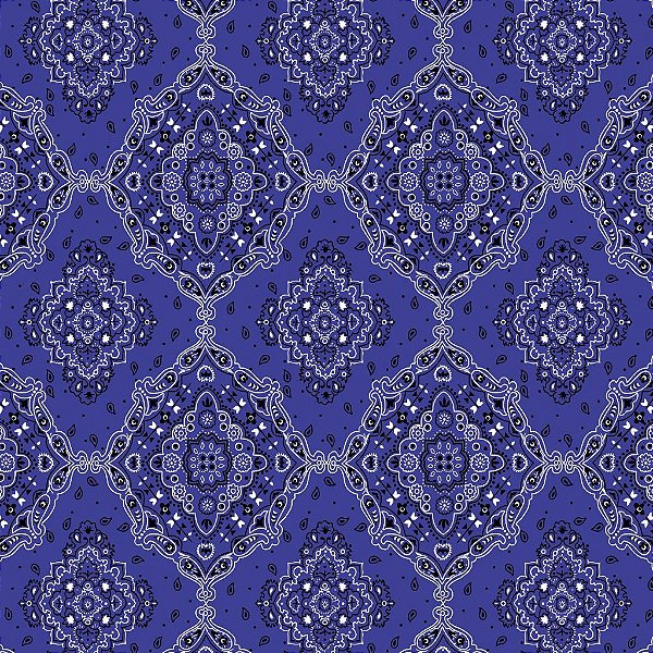 Tecido Gabardine Estampa Digital - Bandana royal - Estampas Digital