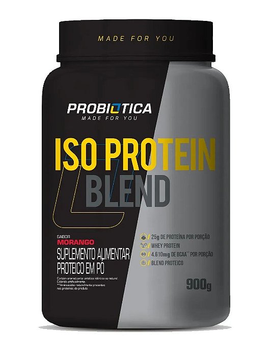 Suplemento Alimentar Em Pó Probiotica Iso Protein Blend Sabor Morango