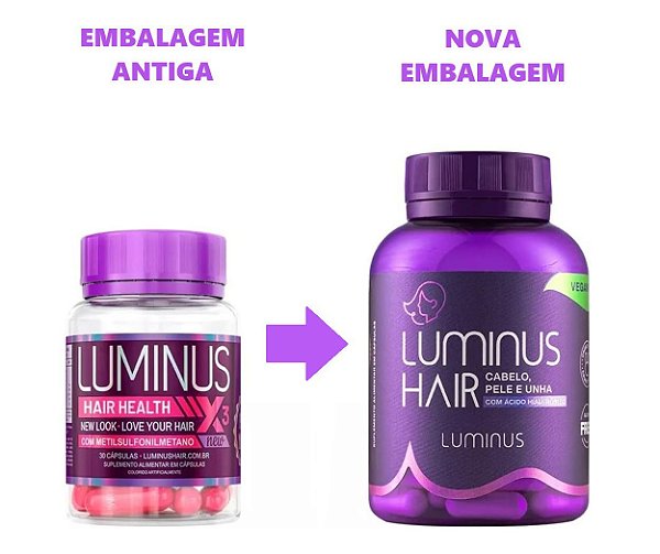 Suplemento Alimentar Luminus Hair Cabelo, Pele e Unha 30 Cápsulas ...