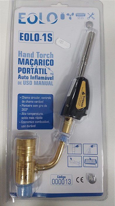 MACARICO TURBOTORCH SIMPLES PLUS AUTOMATICO EOLO - RL Refrigeração