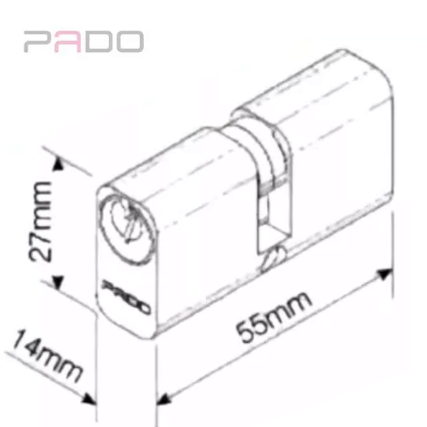 FECHADURA PADO CONCEPT 600 EXTERNA ESTREITA, CROMADA - MEGAFER