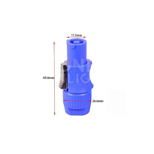 CONECTOR POWERCON MACHO AZUL - A MAIOR LOJA VIRTUAL DE ILUMINAÇÃO DO BRASIL