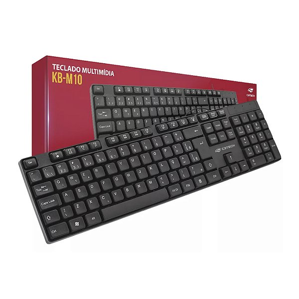 Teclado C3 Plus USB KB-15BK ABNT2 Preto - Quick