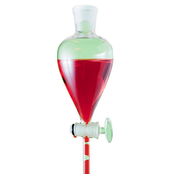 Funil de Separação Squibb, Vidro Boro, Tampa Plástica, Torneira PTFE ...