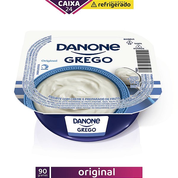 Danone Grego 90g Original (caixa 24 unidades) - Frete grátis ...