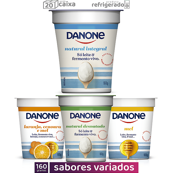 Danone Natural 160g Sabores Variados (caixa 20 unidades) - Frete grátis ...