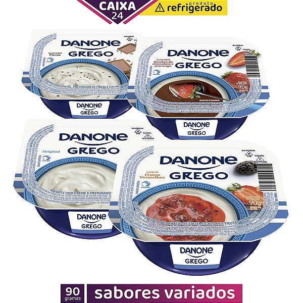 Danone Grego 90g Sabores Variados (caixa 24 unidades) - Frete grátis + descontos cumulativos