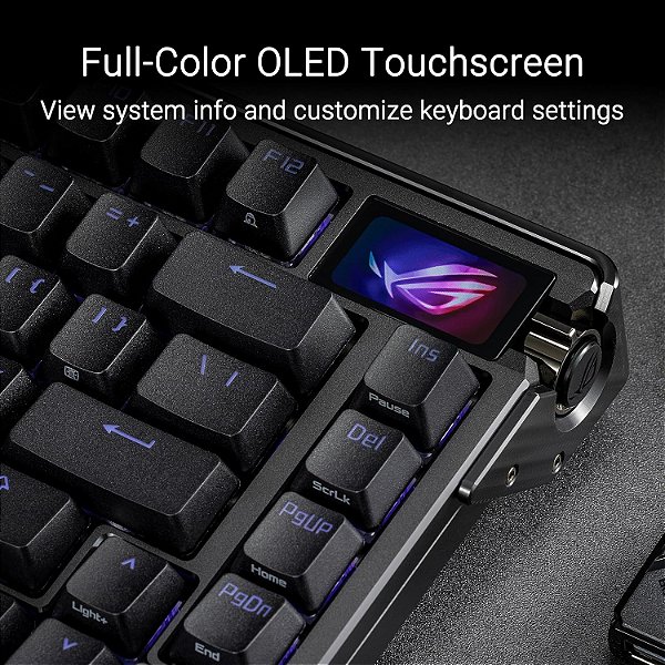 TECLADO ASUS ROG AZOTH EXTREME 75% WIRELESS OLED DISPLAY COLOR ROG NX ...
