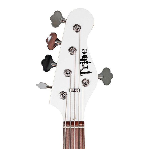 Contrabaixo 5 cordas Tribe Precision modelo Spike Olympic White Pau ...