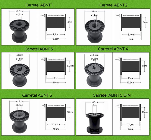 Kit 10 Unidades Carretel ABNT 5 - unimec