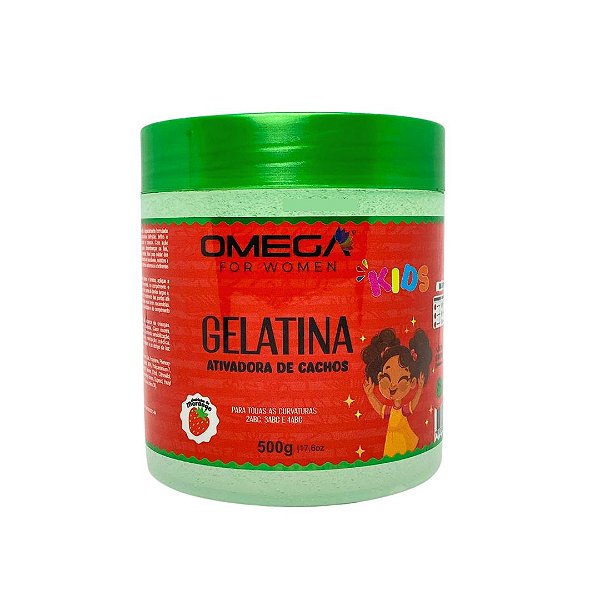 Gelatina Finalizadora Kids Morango 500g Omega Hair - Camelô da Beleza