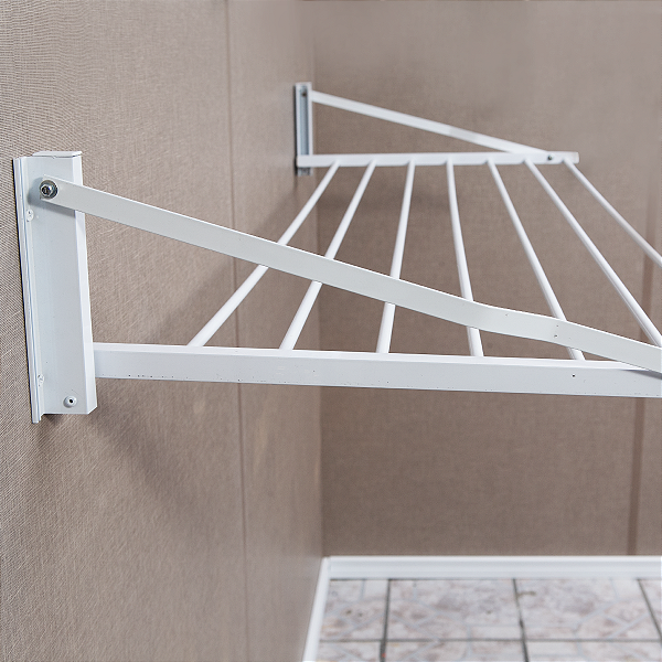 Varal de Roupa Retrátil De Parede 7 Varetas Alumínio - VARAIS DE ROUPAS