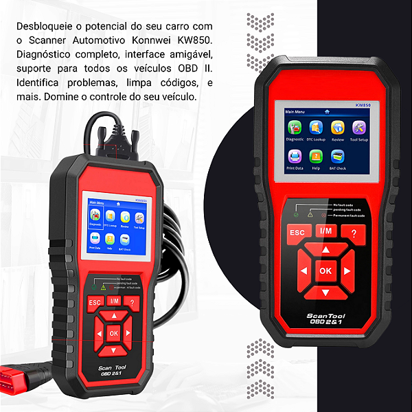Scanner Automotivo Konnwei Kw850 Obd2 Configura Em Portugues - Blutu - Loja de Eletrônicos ...