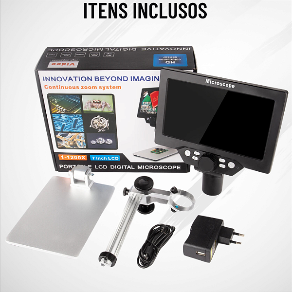 Mustool G1200 Microscópio Digital 12mp 7 Polegadas - Blutu - Loja de ...
